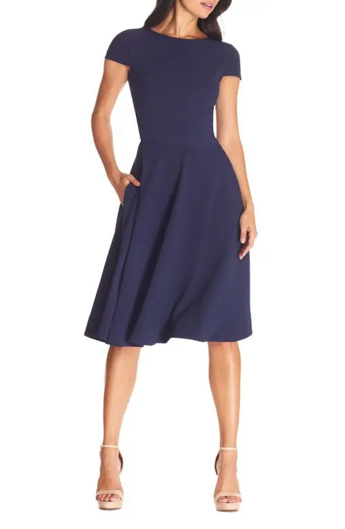 Dress The Population Livia Fit & Flare Dress - Midnight