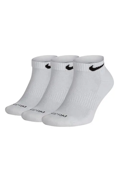 Nike Dry Everyday Plus Cushion Low Training Socks 3 Pack - White/ Black