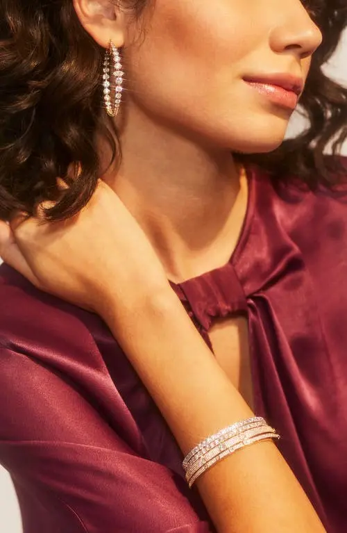 Nadri Leah Statement Hoop Earrings - Gold