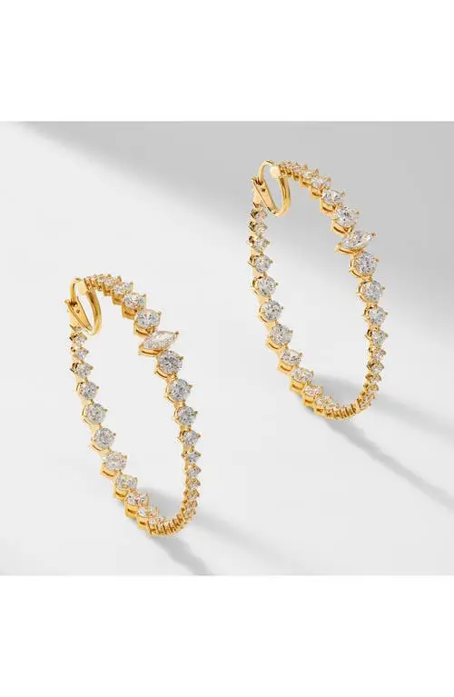 Nadri Leah Statement Hoop Earrings - Gold