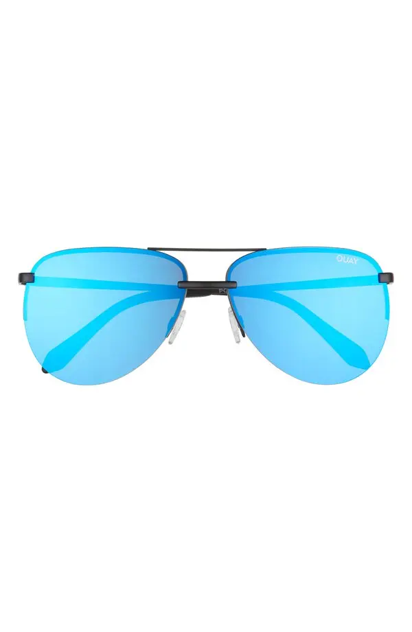 Quay Australia The Playa Polarized Aviator Sunglasses in Blue/Black Amazon.com: Quay Australia All In Oversized Aviator  main image 2