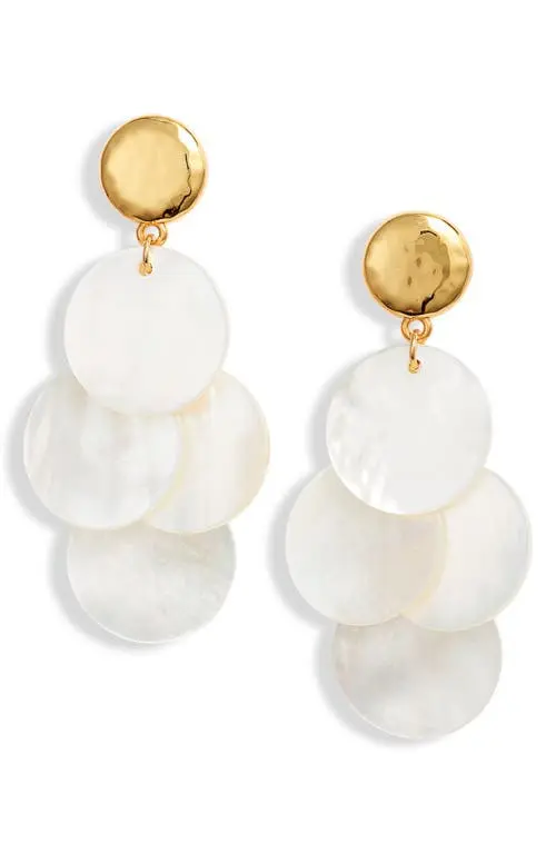 Nest Jewelry Mother-of-pearl Drop Earrings - White Pearl