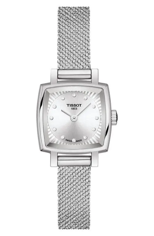 TISSOT Lovely Square Diamond Bracelet Watch - Silver