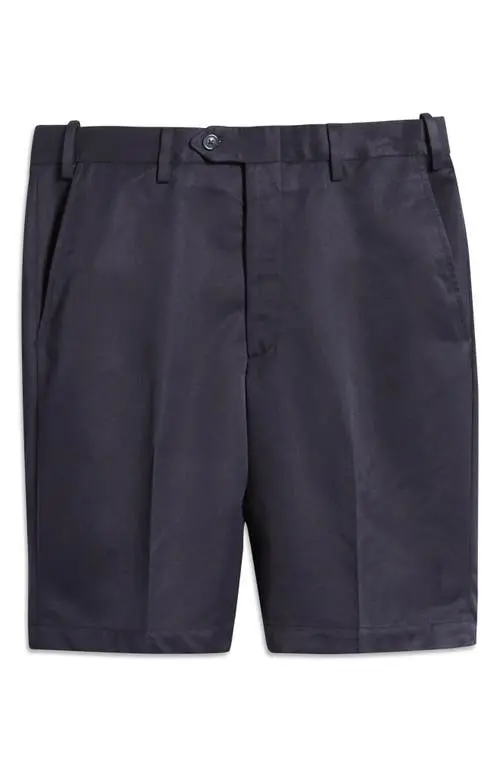 Berle Microfiber Flat-front Shorts - Navy