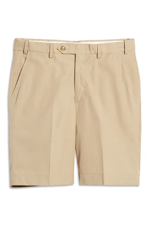 Berle Prime Flat Front Poplin Shorts - Tan