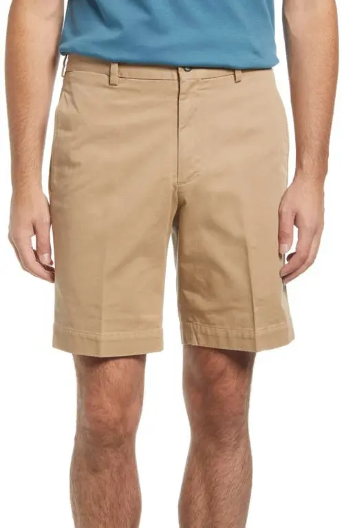 Berle Charleston Khakis Flat Front Chino Shorts - British Tan
