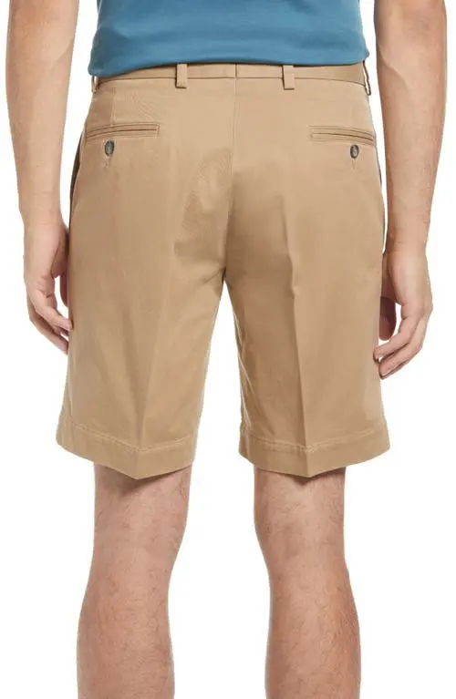 Berle Charleston Khakis Flat Front Chino Shorts - British Tan