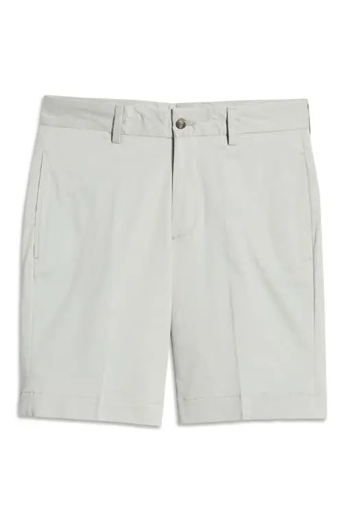 Berle Charleston Flat Front Stretch Poplin Shorts - Light Grey
