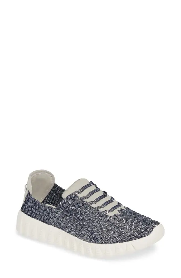Bernie Mev. Vivaldi Slip-on Sneaker - Navy Shimmer Fabric
