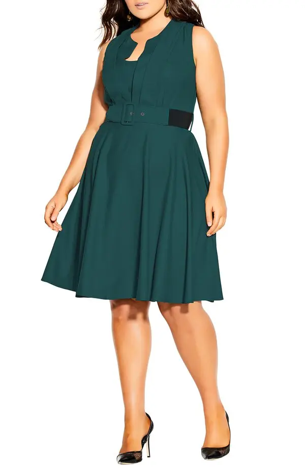 City Chic Vintage Veronica Dress - Sea Green | Editorialist
