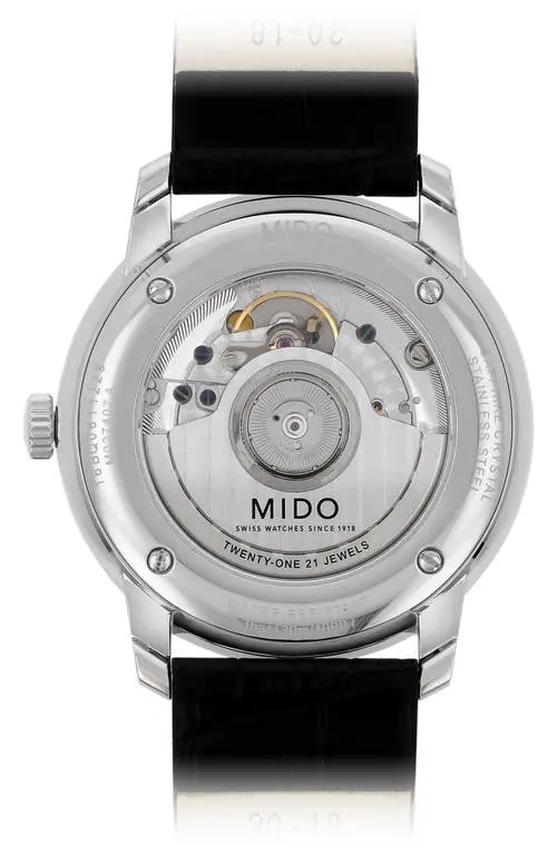 MIDO Baroncelli Heritage Automatic Leather Strap Watch