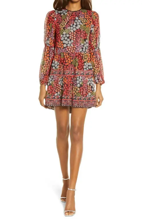 Saylor Talley Floral Print Minidress