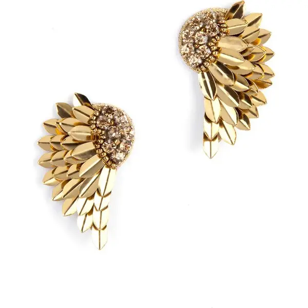 Deepa Gurnani Perry Wing Drop Earrings - Gold