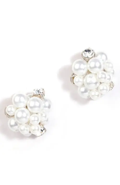Deepa Gurnani Shefali Imitation Pearl Earrings - Ivory