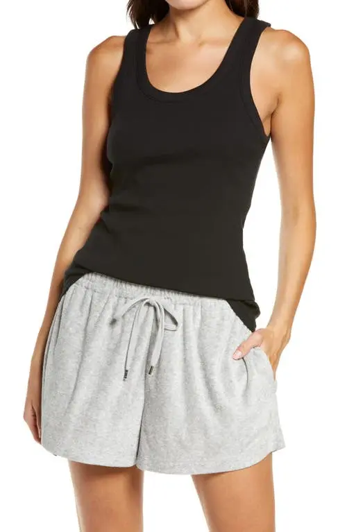 PAPINELLE Ribbed Shelf Bra Tank - Black