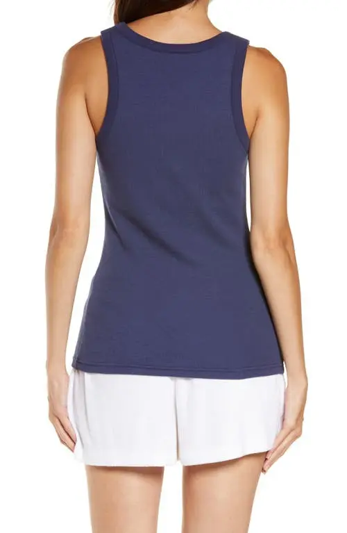 PAPINELLE Ribbed Shelf Bra Tank - Navy