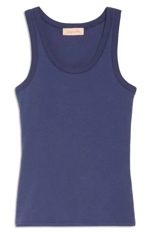 PAPINELLE Ribbed Shelf Bra Tank - Navy