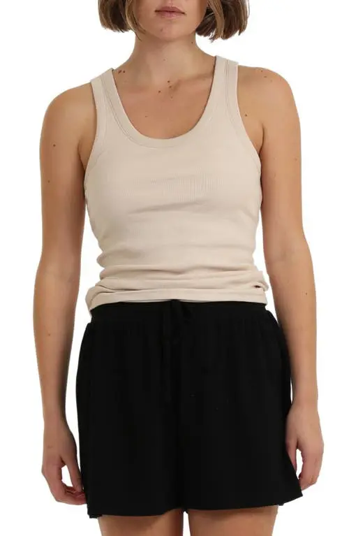 PAPINELLE Ribbed Shelf Bra Tank - Soft Cream