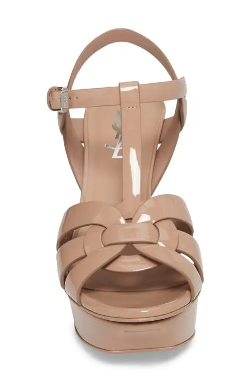 Saint Laurent Tribute Platform Sandal - 9935 Nude