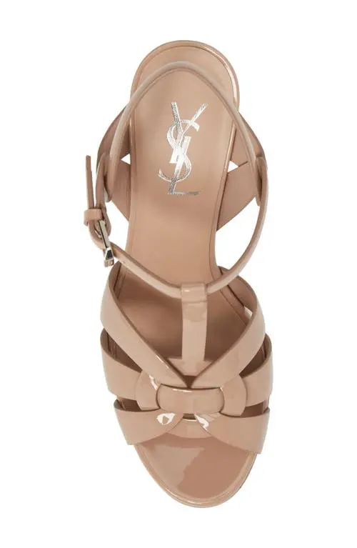 Saint Laurent Tribute Platform Sandal - 9935 Nude