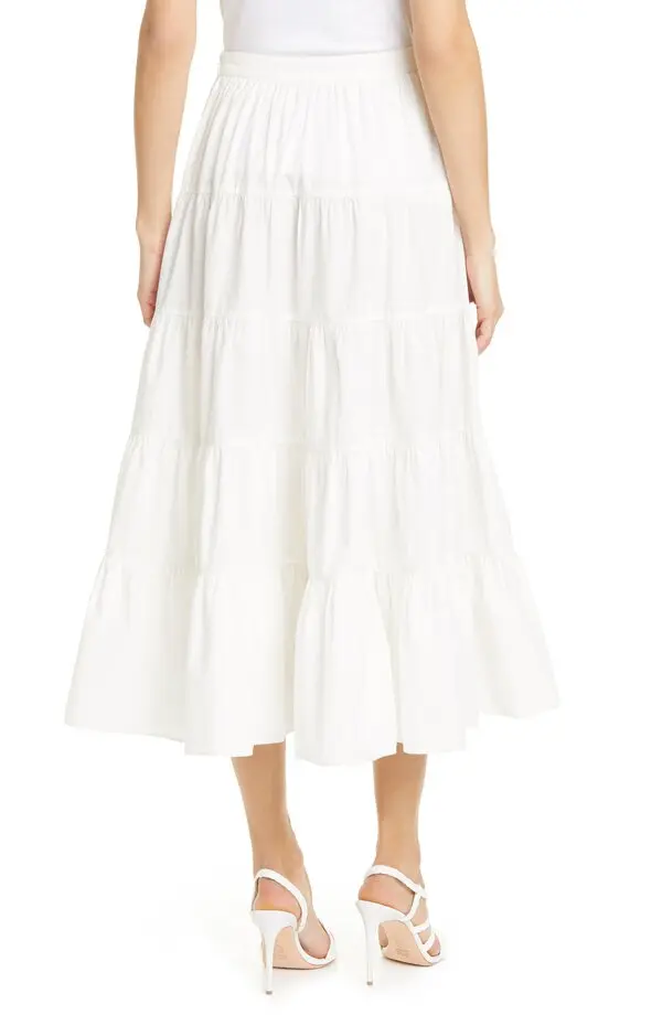 Ulla Johnson Sylvie Tiered Cotton Midi Skirt