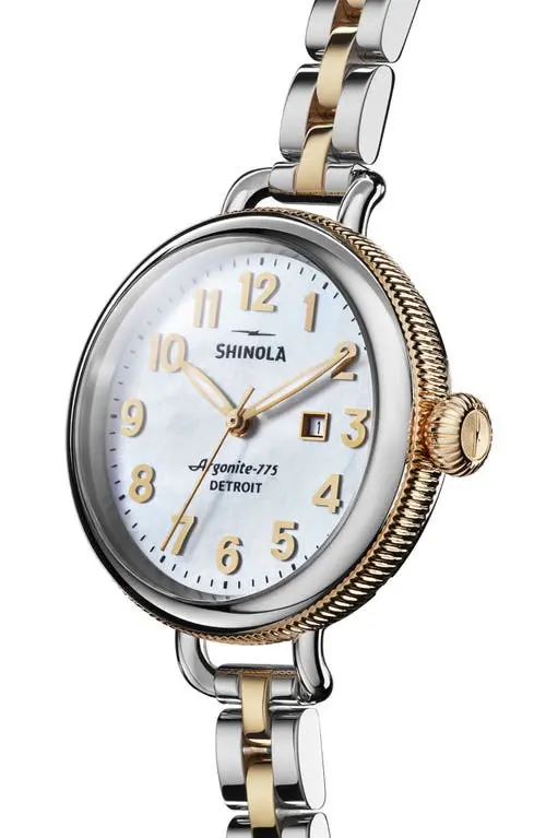 Shinola The Birdy Bracelet Watch - Silver/bedrock Mop/gold