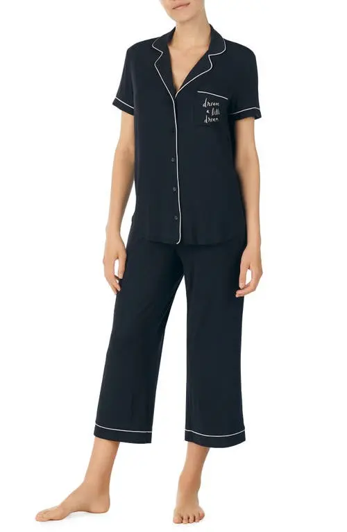 Kate Spade New York Capri Shortsleeve Pajamas - Black