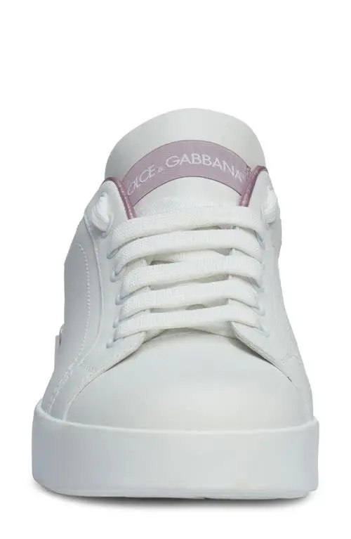 Dolce & Gabbana Portofino Platform Sneakers - White/pink