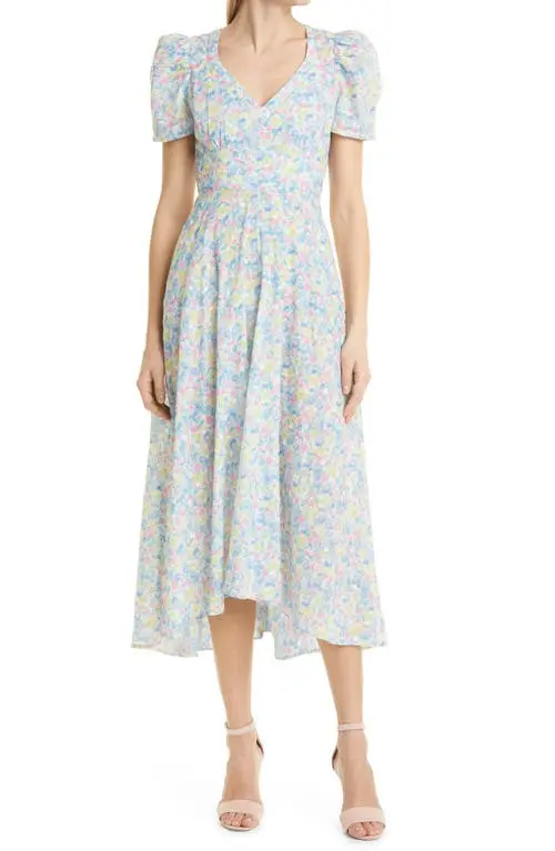 LoveShackFancy Hutchinson Floral Midi Dress