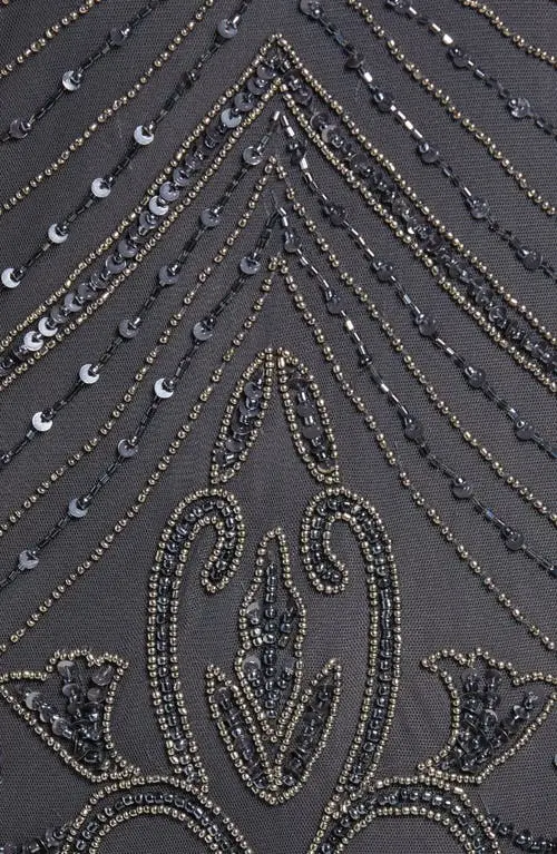 Pisarro Nights Beaded Mesh Gown