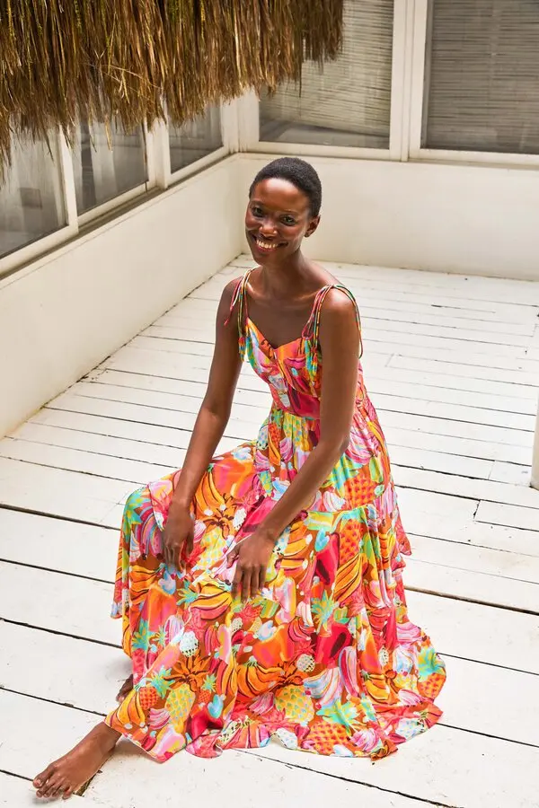 Farm Rio Ruffled Dress - Fruit Salad | Editorialist