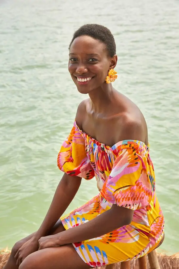 Farm Rio Mini Dress In Neon Macaws - 10% Off | Editorialist