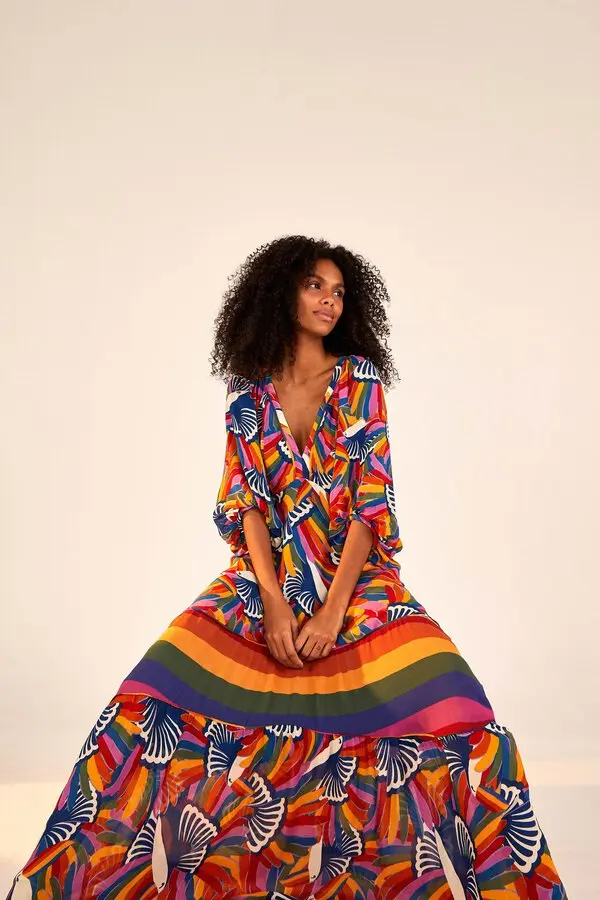 farm rio rainbow chita maxi dress Red Fish Top Maxi Dress