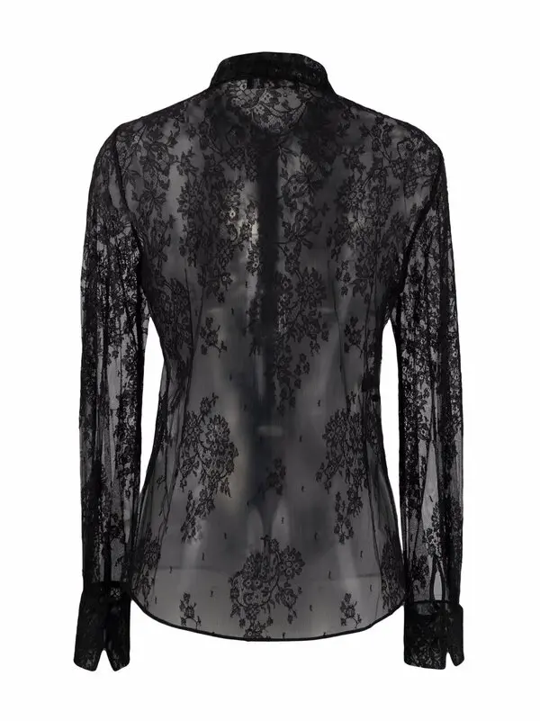 Carine Gilson Floral-lace Long-sleeve Blouse