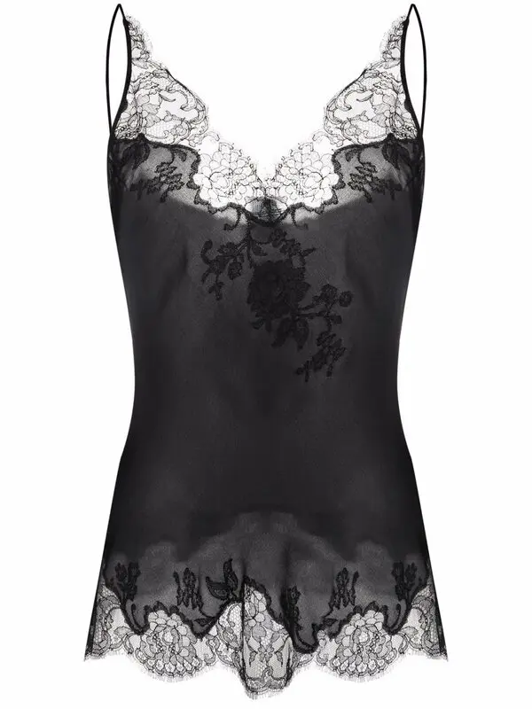 Carine Gilson Lace-panelled Silk Camisole