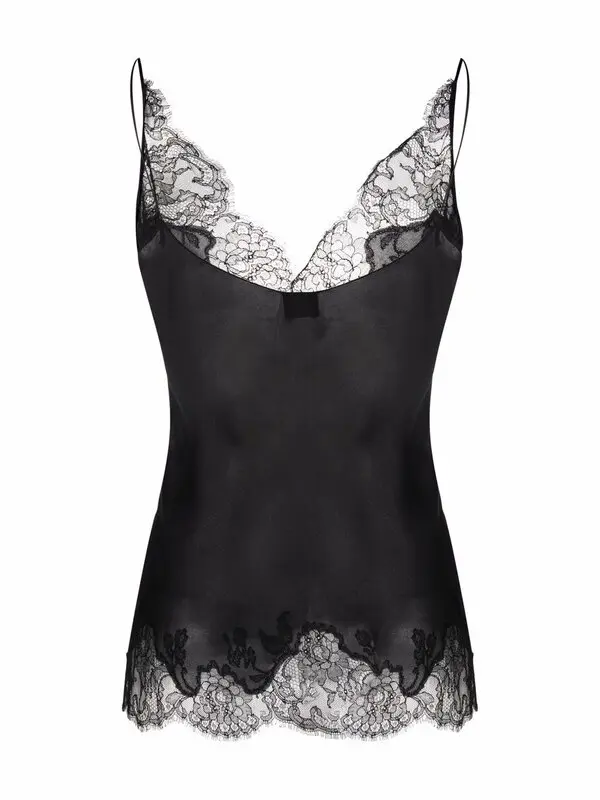 Carine Gilson Lace-panelled Silk Camisole