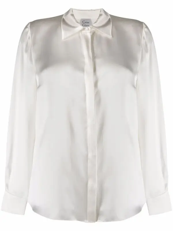 Carine Gilson Long-sleeve Silk-satin Shirt