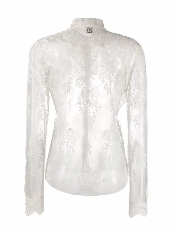 Carine Gilson Lace Appliqué Long-sleeve Shirt