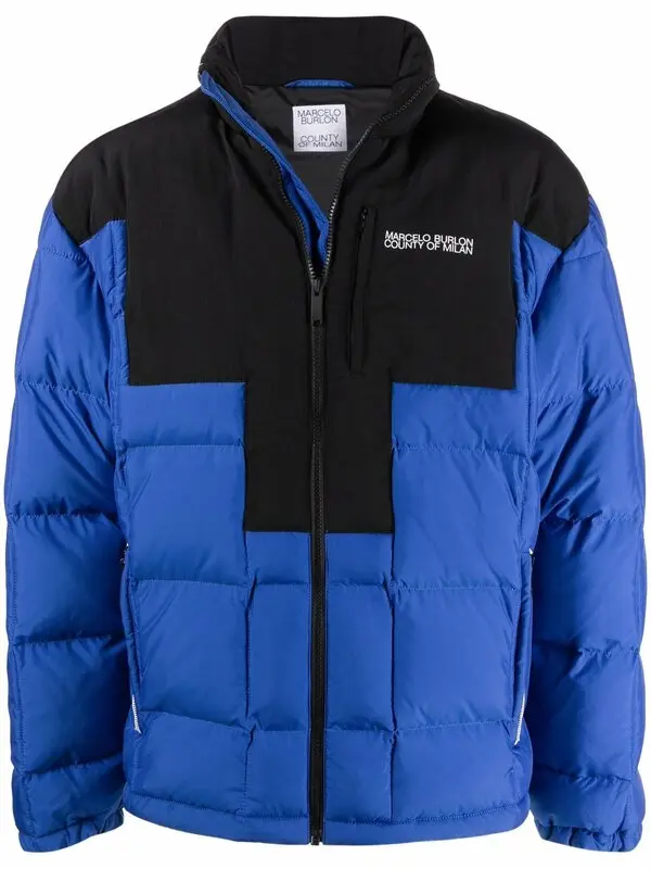 COUNTY OF MILAN Marcelo Burlon Quilted Jacket - Blue