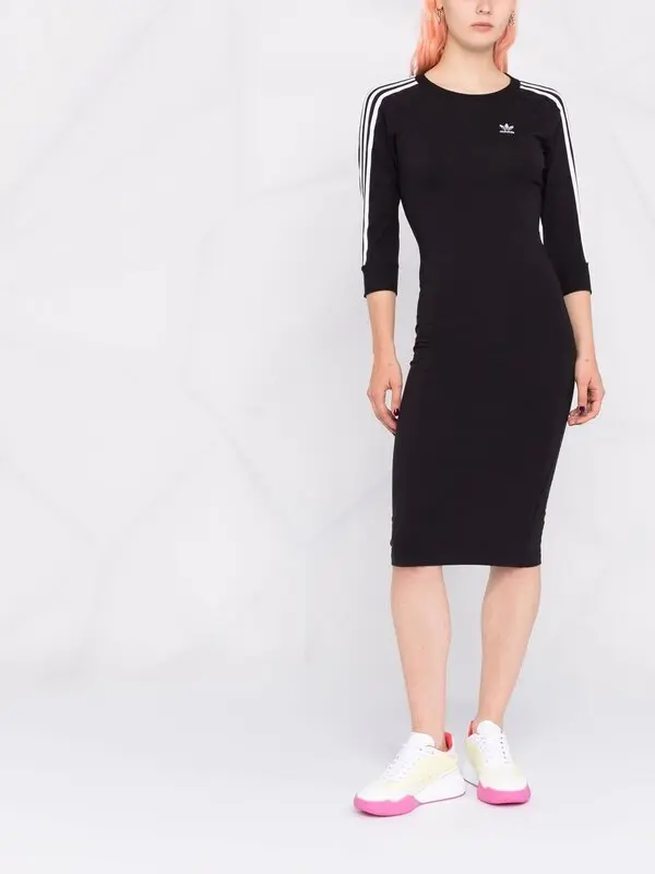 knee length dresses for ladies adidas Adicolor Classics 3-Stripes Maxi Dress