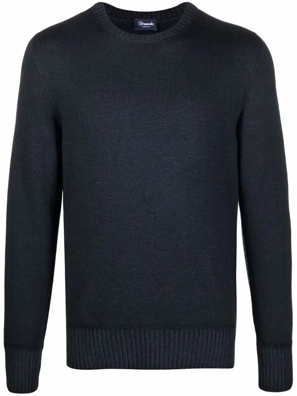 DRUMOHR Crew-neck Merino Jumper - Blue