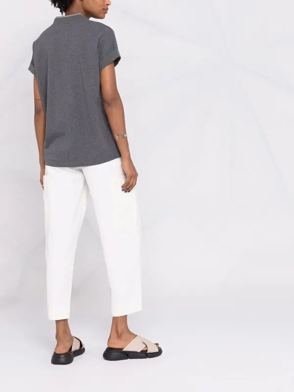 Brunello Cucinelli V-neck Top - Grey