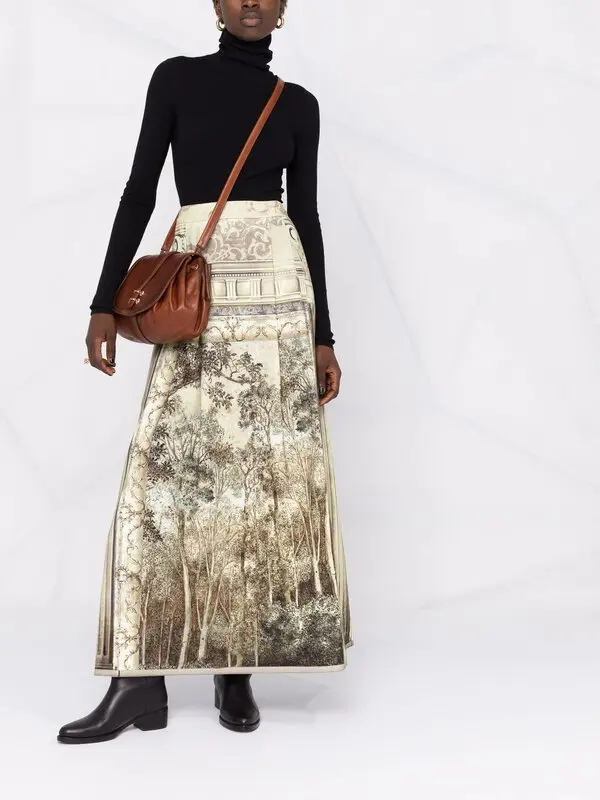 Alberta Ferretti Printed Maxi Skirt