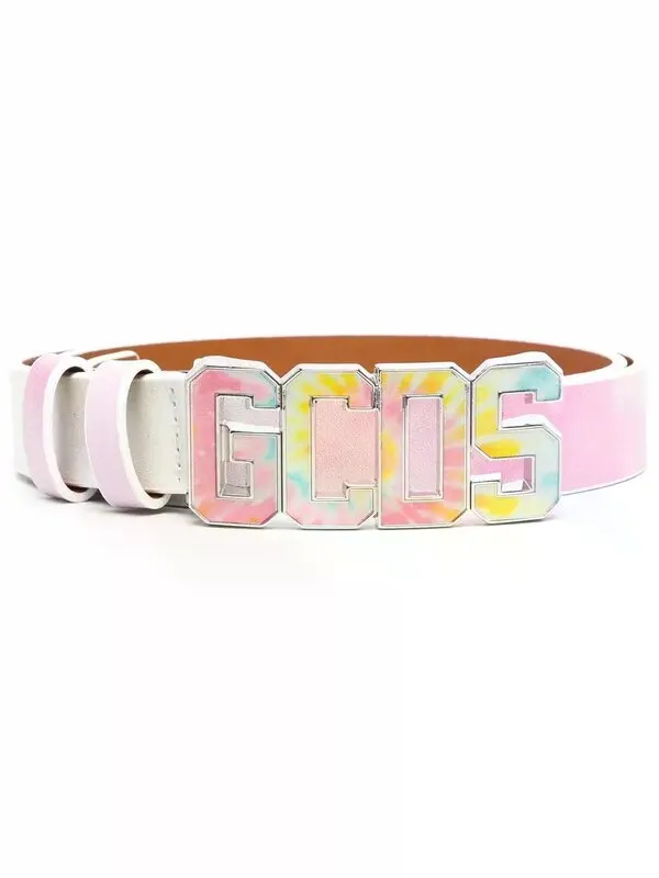 Gcds Tie-dye Print Buckle Belt - White