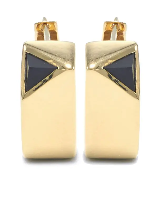 CAPSULE ELEVEN Jewel Beneath Signet Hoop Earrings - Gold