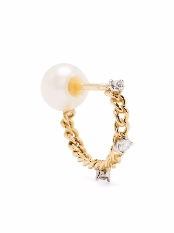 Delfina Delettrez 18kt Yellow Diamond And Pearl Earring - Gold