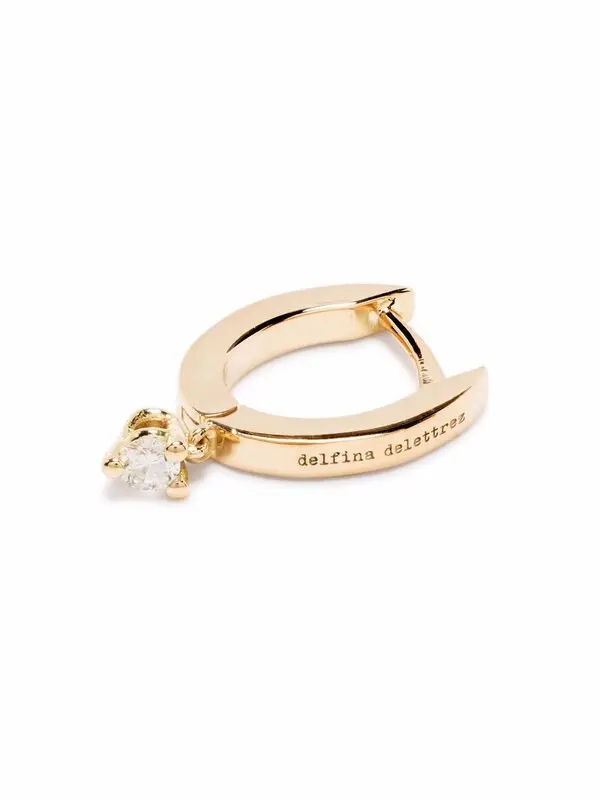 Delfina Delettrez 18kt Yellow Diamond Drop Huggie Earring