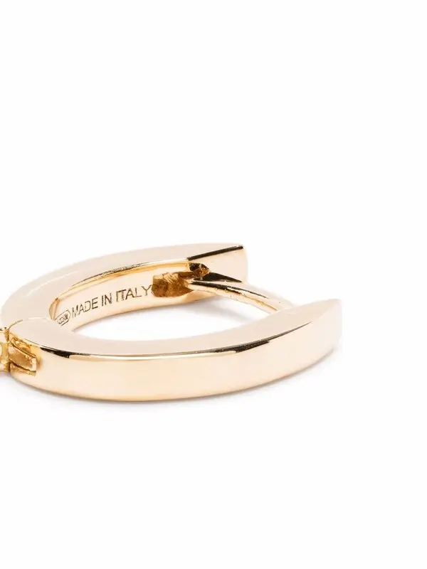 Delfina Delettrez 18kt Yellow Diamond Drop Huggie Hoop Earrings