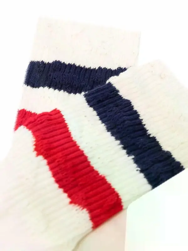 GOLDEN GOOSE Stripe Trim Socks - White