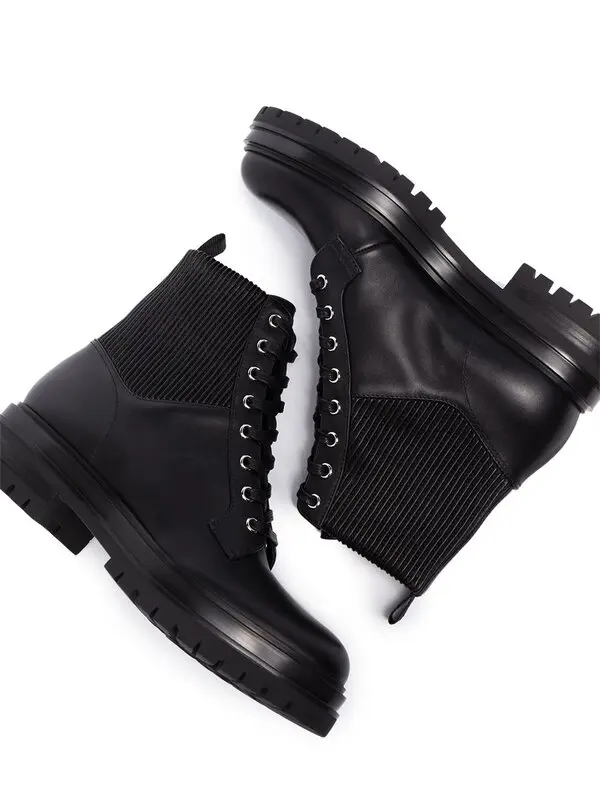 GIANVITO ROSSI Martis Leather Combat Boots